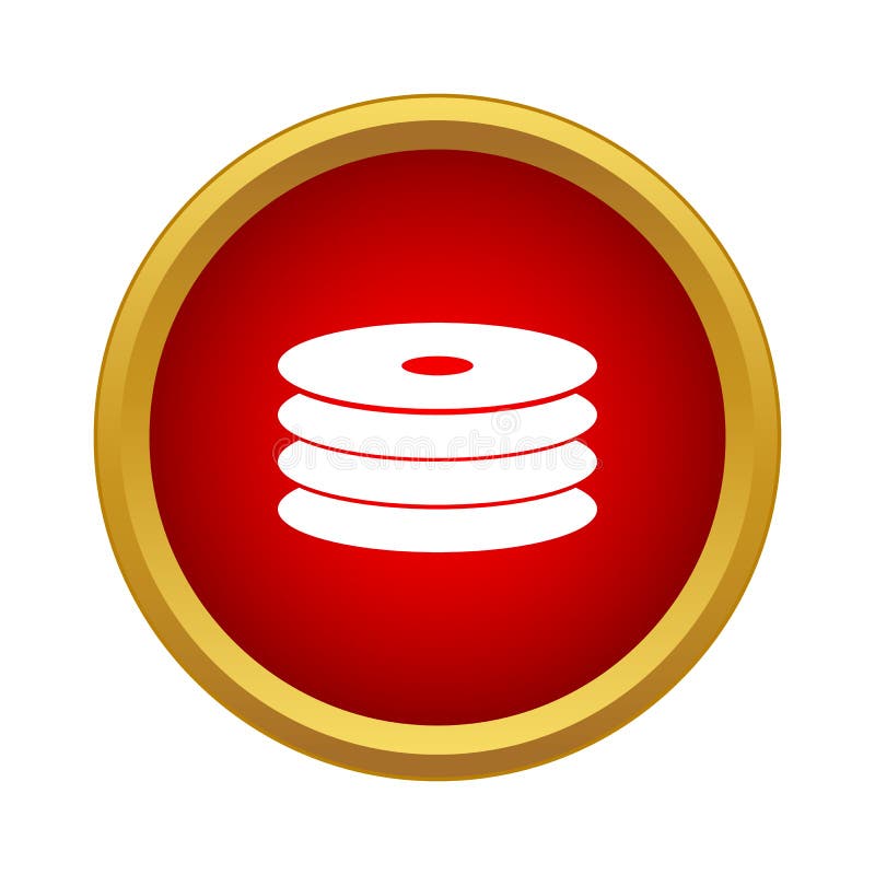 CD disk icon, simple style stock illustration. Illustration of medium ...