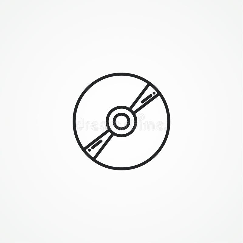 CD disk line icon. stock vector. Illustration of memory - 281040122