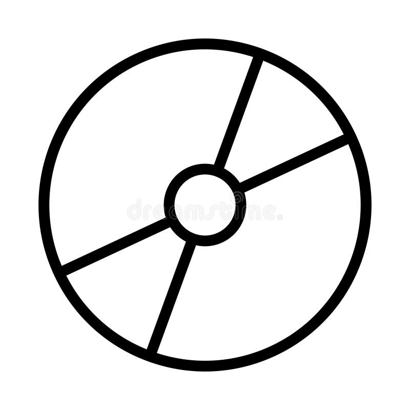 Cd Disk Outline Vector Icon Isolated Stock Vector - Illustration of ...