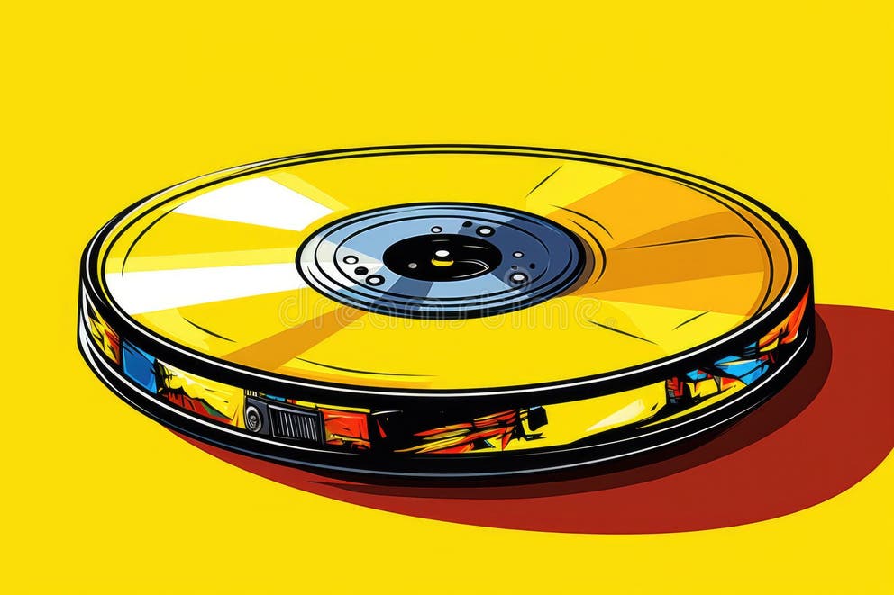 CD Disk, Vintage Retro Collage in Drawing Style Stock Image - Image of ...