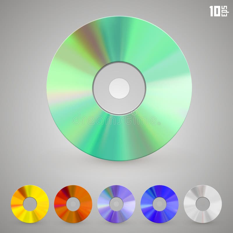 Cd Disks of Different Colors Stock Vector - Illustration of blue ...