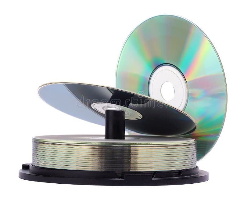 Cd Disks Stack Isolated on a White Background Stock Image - Image of ...