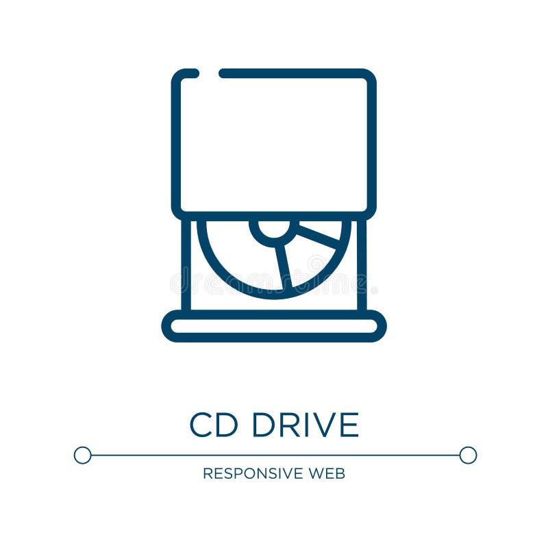 Cd Drive Icon. Linear Vector Illustration from Computer and Hardware ...