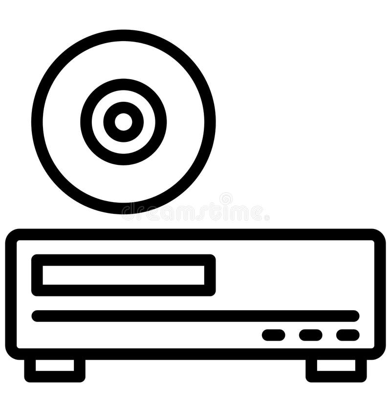 Cd Drive, Cd Player Isolated Vector Icon that Can Be Easily Edited in ...