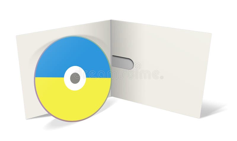CD or DVD Blank Template Ukrainian Flag for Presentation Layouts and ...