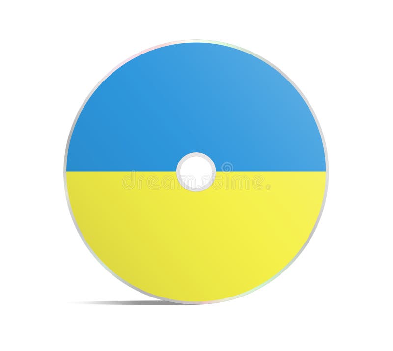 CD or DVD Blank Template Ukrainian Flag for Presentation Layouts and ...