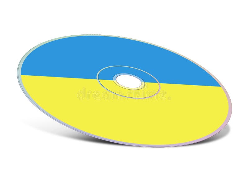 CD or DVD Blank Template Ukrainian Flag for Presentation Layouts and ...