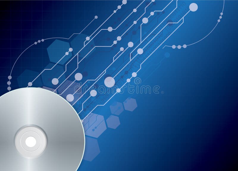 Cd-dvd on Blue Digital Background Stock Vector - Illustration of ...