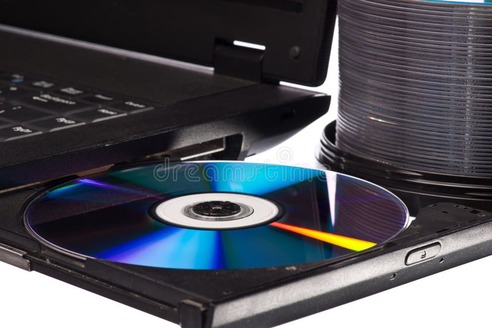 CD DVD on computer stock photo. Image of computer, laptop - 18314676