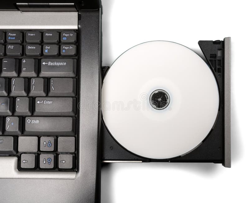 Inserting a disc stock image. Image of burning, equipment - 7780187
