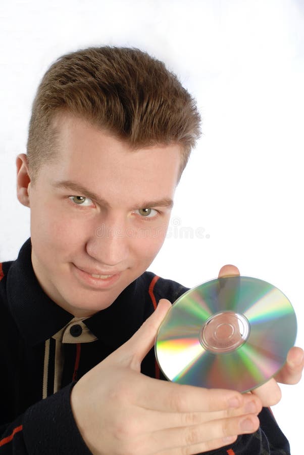 Business Man with DVD Disc stock photo. Image of businessman - 17313492