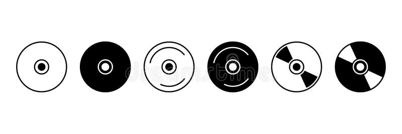 CD or DVD Disc Vector Icon Set. Compact Disc Symbol Stock Vector ...