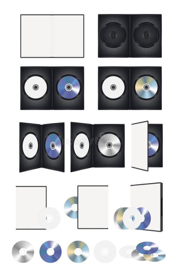 CD DVD Disk and box set stock vector. Illustration of gift - 69355543