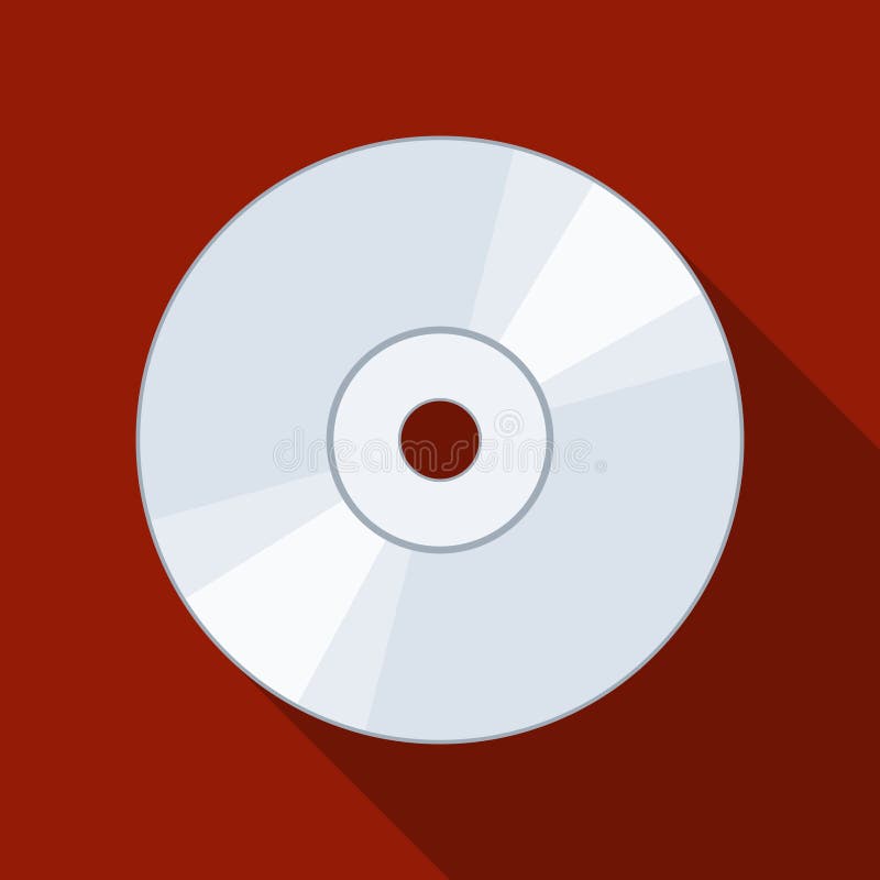 CD or DVD Icon on Backgound with Shadow. Compact Disc Digital Optical ...