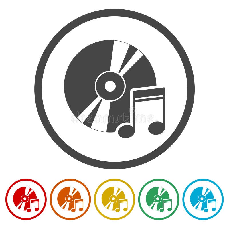 CD or DVD Icon, Compact Disk Symbol Stock Vector - Illustration of ...