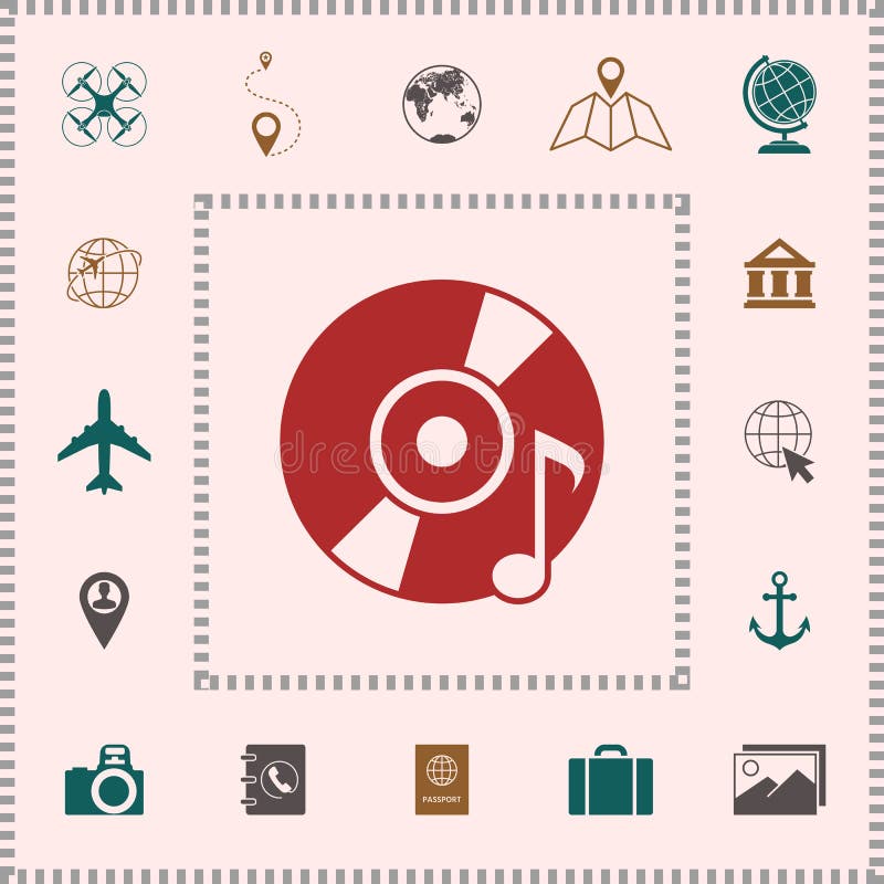 CD, DVD with music symbol stock vector. Illustration of cdrom - 128432043