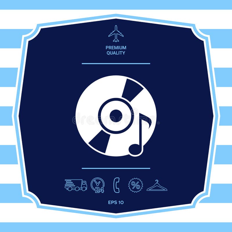 CD, DVD with Music Symbol. Graphic Elements for Your Design Stock ...