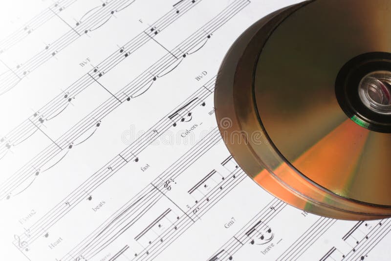 CD or DVD with Musical Note Stock Photo - Image of pinning, flare: 30888936