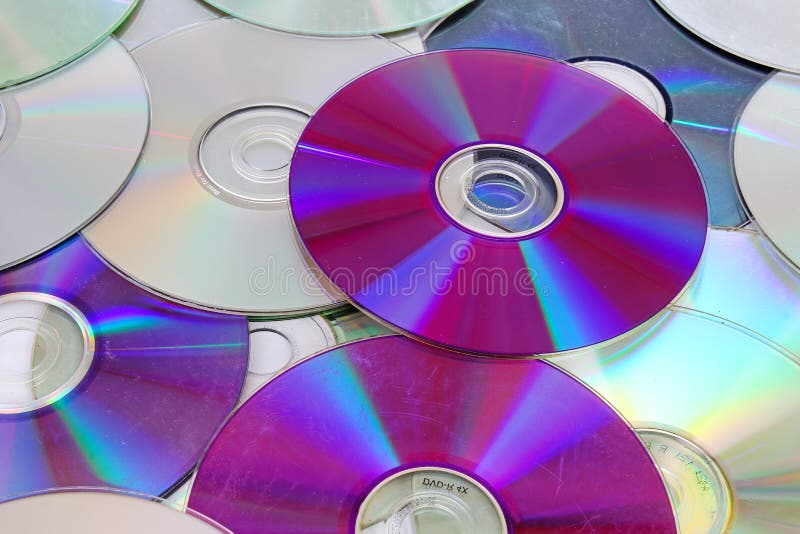Cd, Dvd Reflective Shiny Cd Dvds Blue Ray Texture Pattern. Stock Photo ...