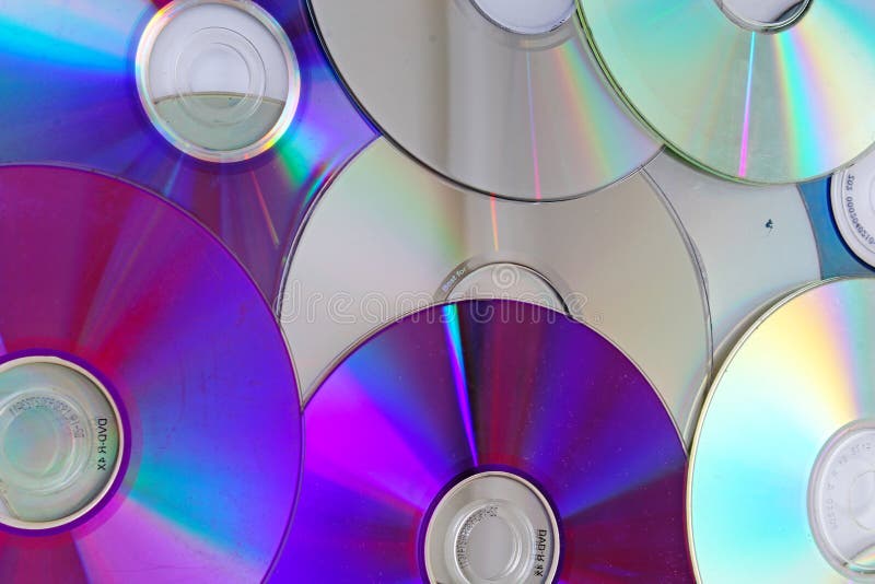 Cd,dvd Reflective Shiny Cd Dvds Blue Ray Texture Pattern. Stock Photo ...