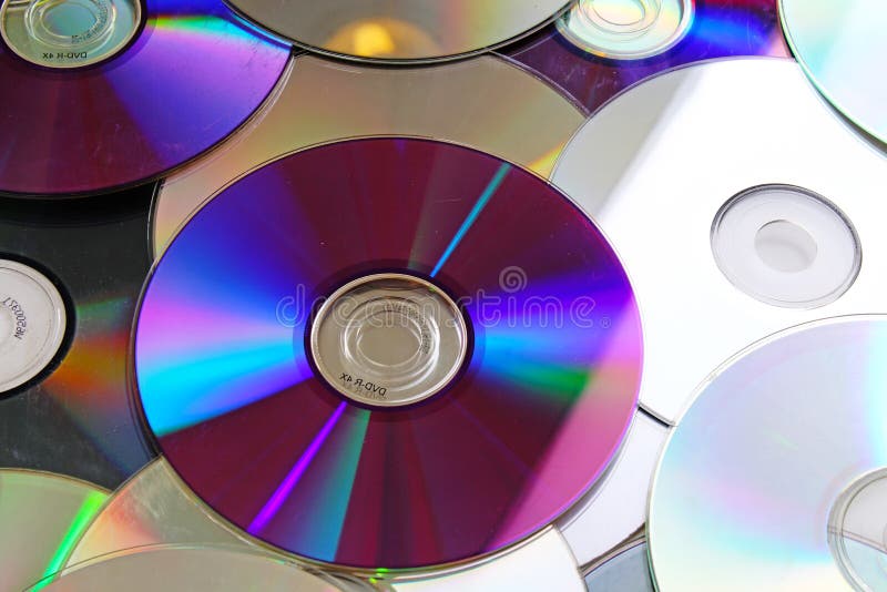 Cd,dvd Reflective Shiny Cd Dvds Blue Ray Texture Pattern. Stock Photo ...