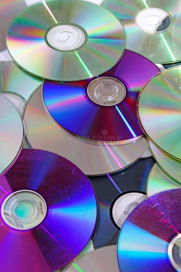 Cd, Dvd Reflective Shiny Cd Dvds Blue Ray Texture Pattern. Stock Photo ...
