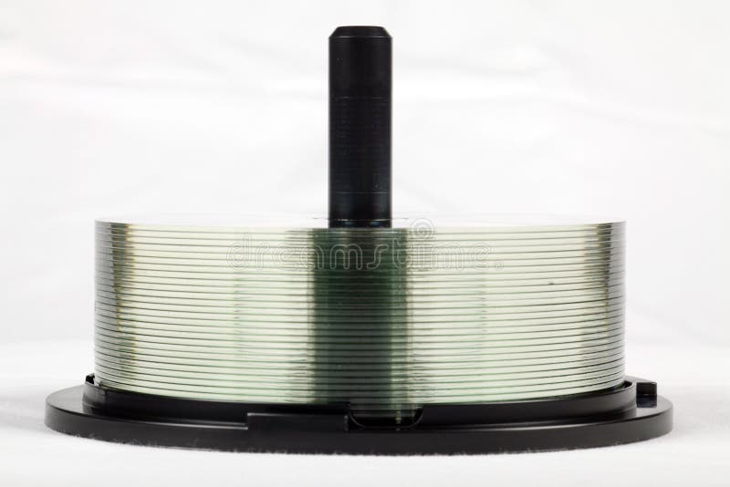 CD/DVD Spool stock image. Image of technology, stack, white - 9276915