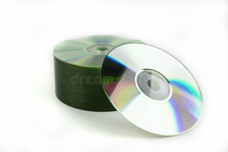 CD or DVD Stack with One Disc Offset Stock Photo - Image of program ...
