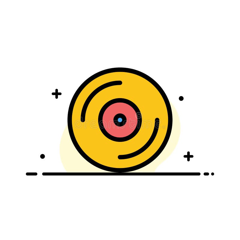 Cd, Dvd, Studio Business Flat Line Filled Icon Vector Banner Template ...