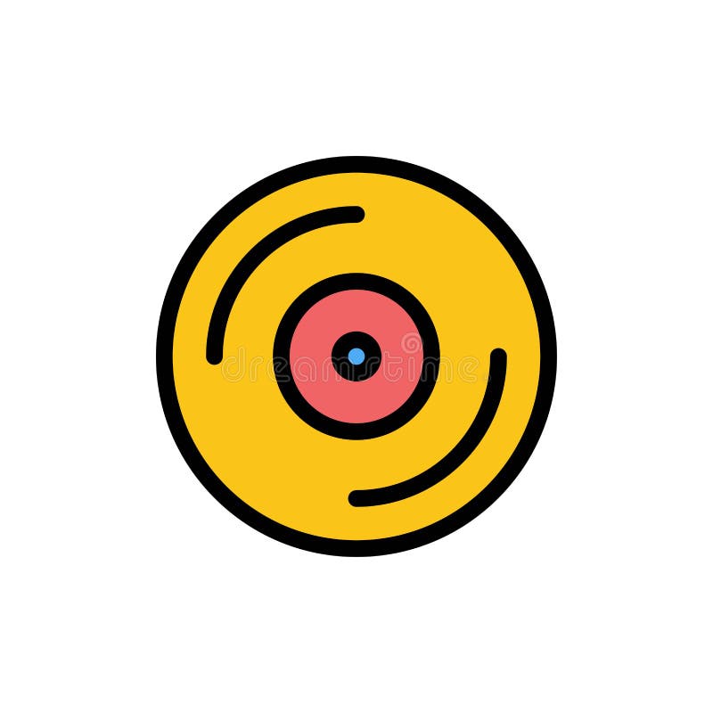 Cd, Dvd, Studio Flat Color Icon. Vector Icon Banner Template Stock ...