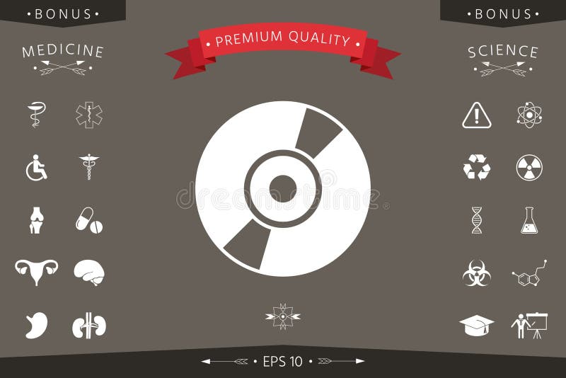 CD, DVD symbol icon stock vector. Illustration of object - 114464312