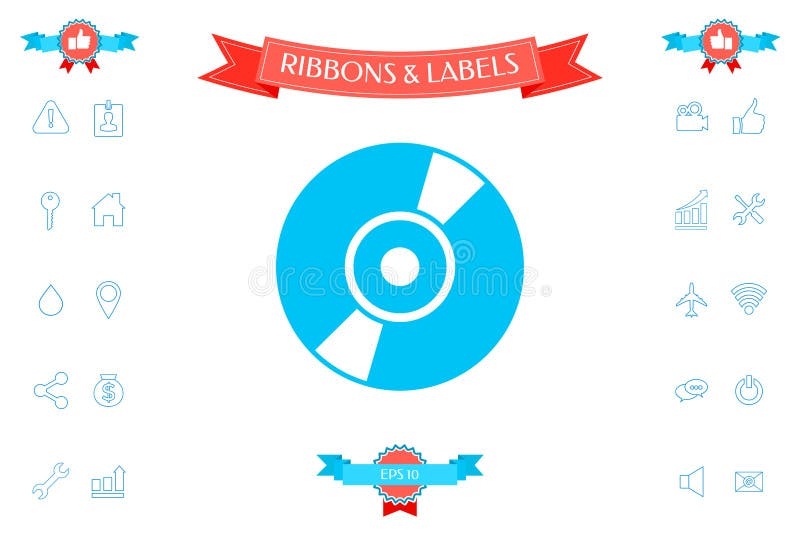 CD, DVD symbol icon stock vector. Illustration of digital - 114887146