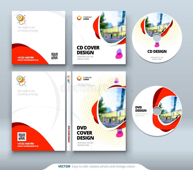 CD Envelope, DVD Case Design. Orange Corporate Business Template for CD ...