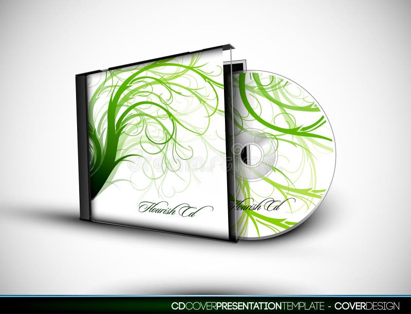 CD Flourish Cover Design with 3D Presentation Temp Stock Vector ...
