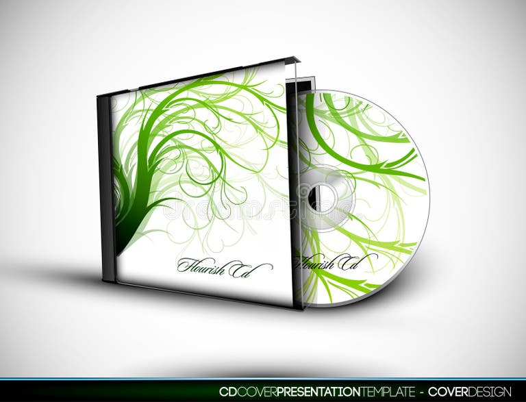 CD Flourish Cover Design with 3D Presentation Temp Stock Vector ...