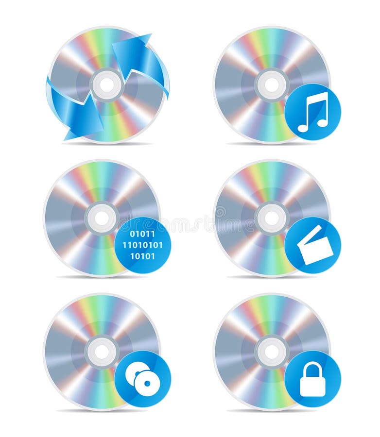 CD icon set 3 stock vector. Illustration of information - 14283227
