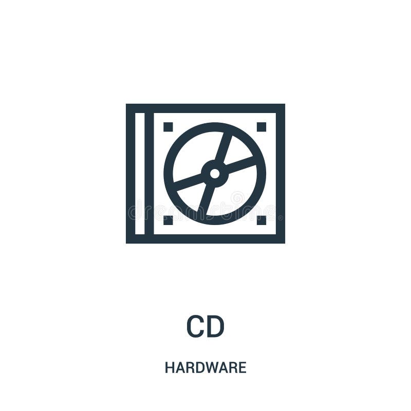 Cd Icon Vector from Hardware Collection. Thin Line Cd Outline Icon ...