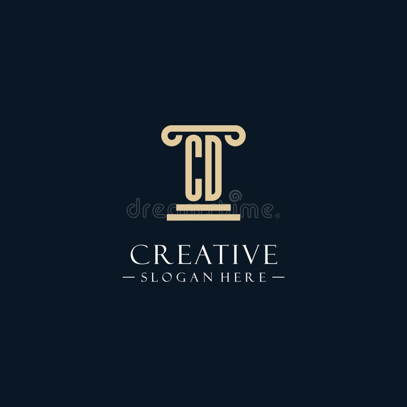 CD Initial Monogram Logos with Pillar Shapes Style Stock Vector ...