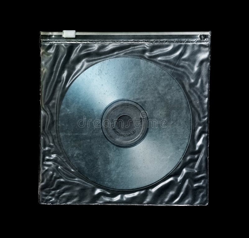 CD Inside Plastic Bag with Ziplock Isolated on Black Background Stock ...