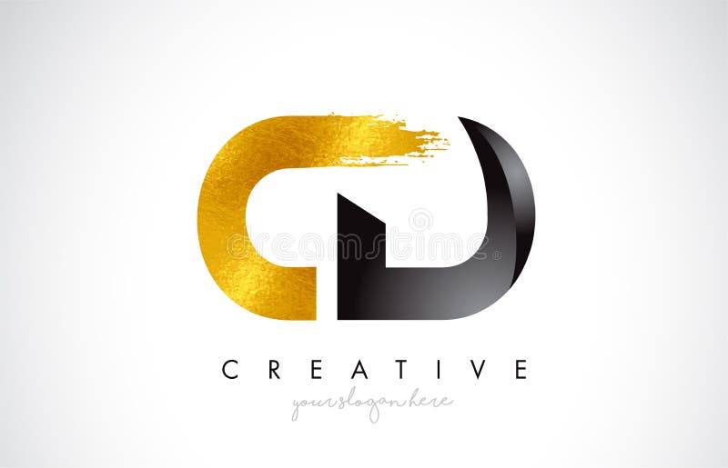 CD Letter Design with Brush Stroke and Modern 3D Look Stock Vector ...