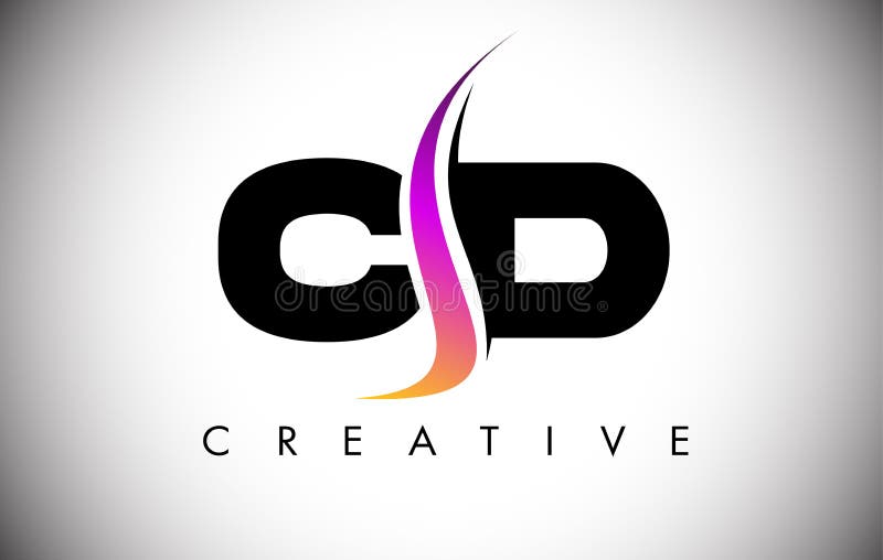 CD Letter Logo Design with Creative Shoosh and Modern Look Stock Vector ...