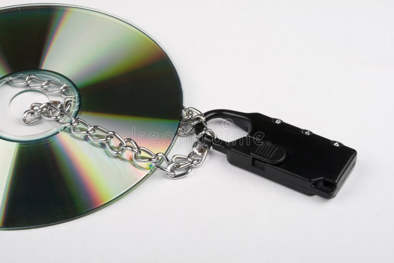 CD with Lock and Chain stock photo. Image of chain, combination - 5655230