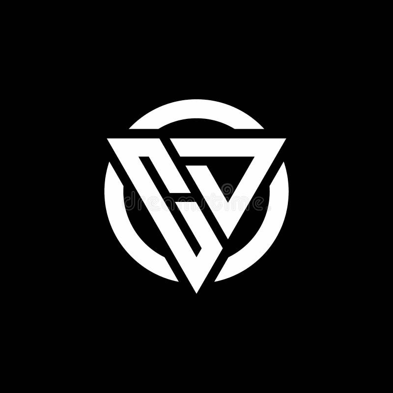 CD Logo with Triangle Shape and Circle Rounded Design Template Stock ...