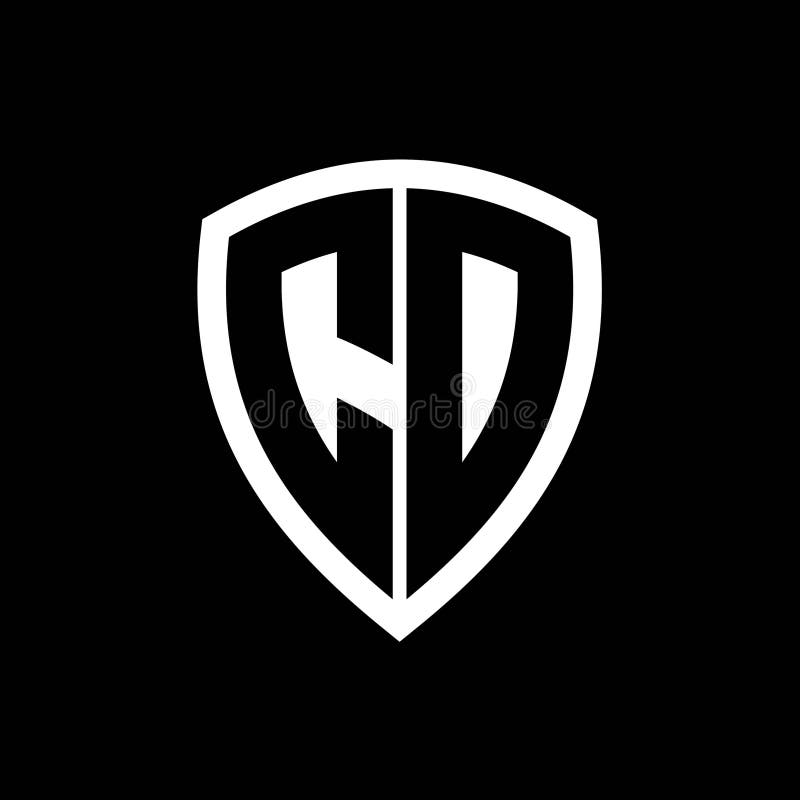 CD Monogram Logo with Bold Letters Shield Shape with Black and White ...