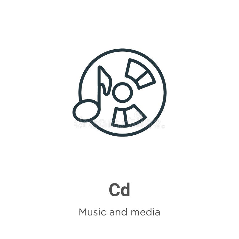 Cd Outline Vector Icon. Thin Line Black Cd Icon, Flat Vector Simple ...