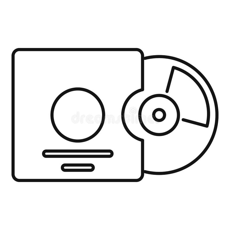 Cd Package Icon, Outline Style Stock Vector - Illustration of music ...