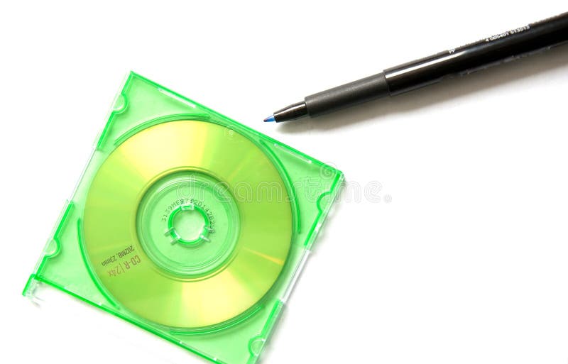 CD pen en miniCD stock foto. Image of dossier, blauw - 19738514