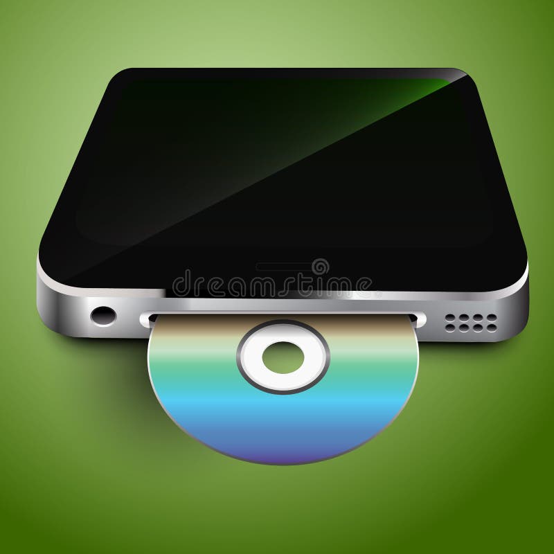 CD Playable on Your Mobile Phone Stock Vector - Illustration of ...
