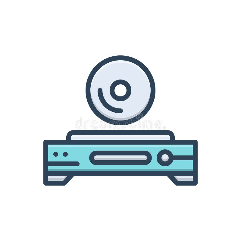 Color Illustration Icon for Cd Player, Electronic and Disk Stock ...