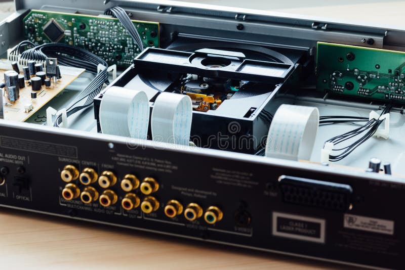 Cd player inside stock image. Image of microprocessor - 65232783